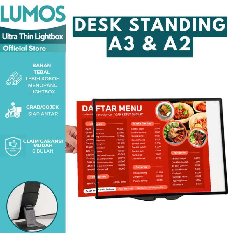 Jual Desk Standing Ultra Thin Light Box Led Lightbox A2 A3 Slim Dudukan ...