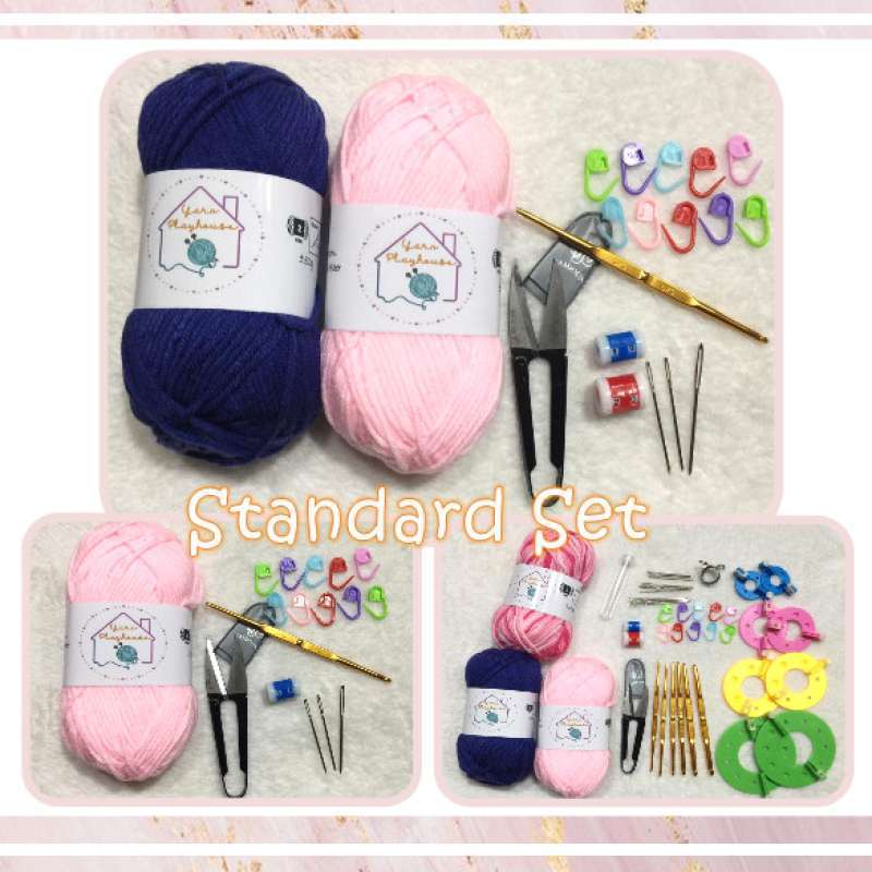 Jual Starter Kit Crochet Standard Paket Merajut Pemula Set Alat Rajut ...