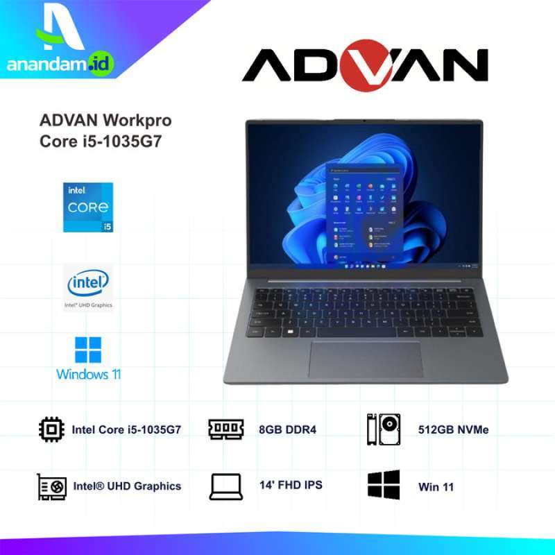 Jual Laptop Advan Workpro Core I5-1035g7 8gb 512gb Ssd 14 Fhd W11 ...