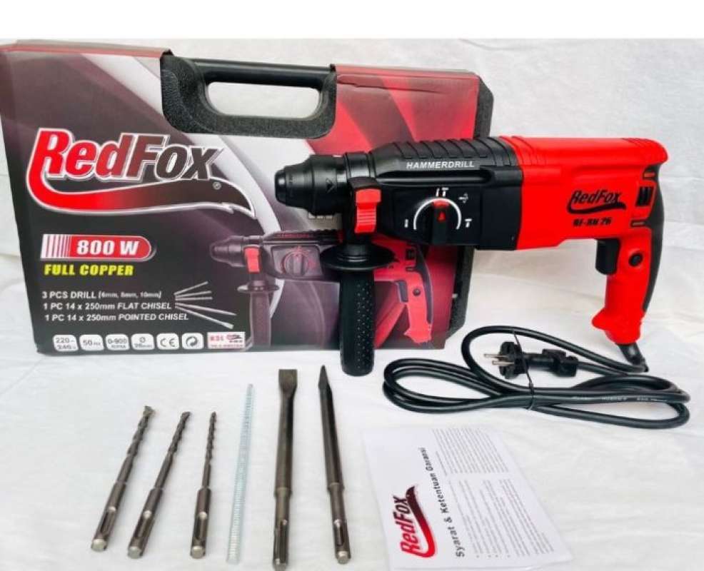Promo Redfox Rotary Hammer Mesin Bor Tembok Jack Demolition Rh26 800 W Ryu Diskon 33% Di Seller ...