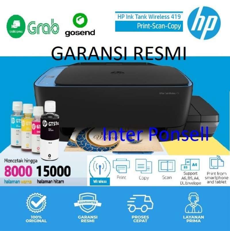 Promo Printer Hp 419 Ink Tank Wireless All-in-one Printer (print-copy ...