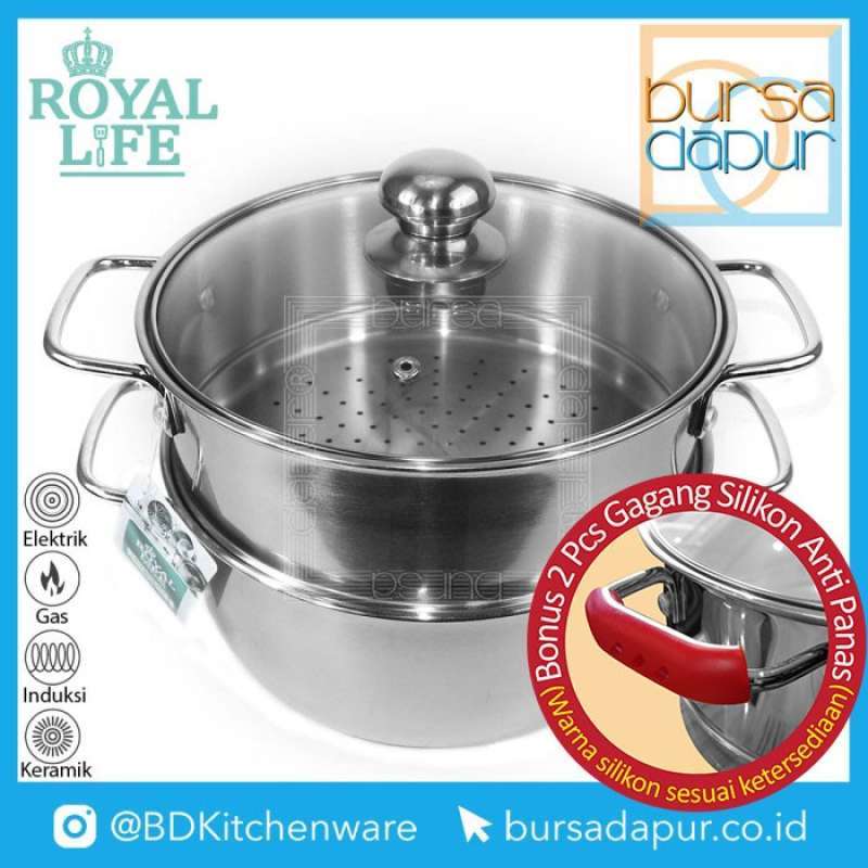Jual Royal Life Stainless Steamer Set 22 Cm X 2 Susun / Kukusan ...