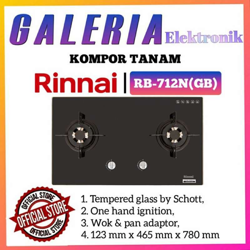 Promo Kompor Gas Tanam Built In Gas Hob 2 Tungku Rinnai Rb-712n Gb Rb712ngb Diskon 23% Di Seller ...