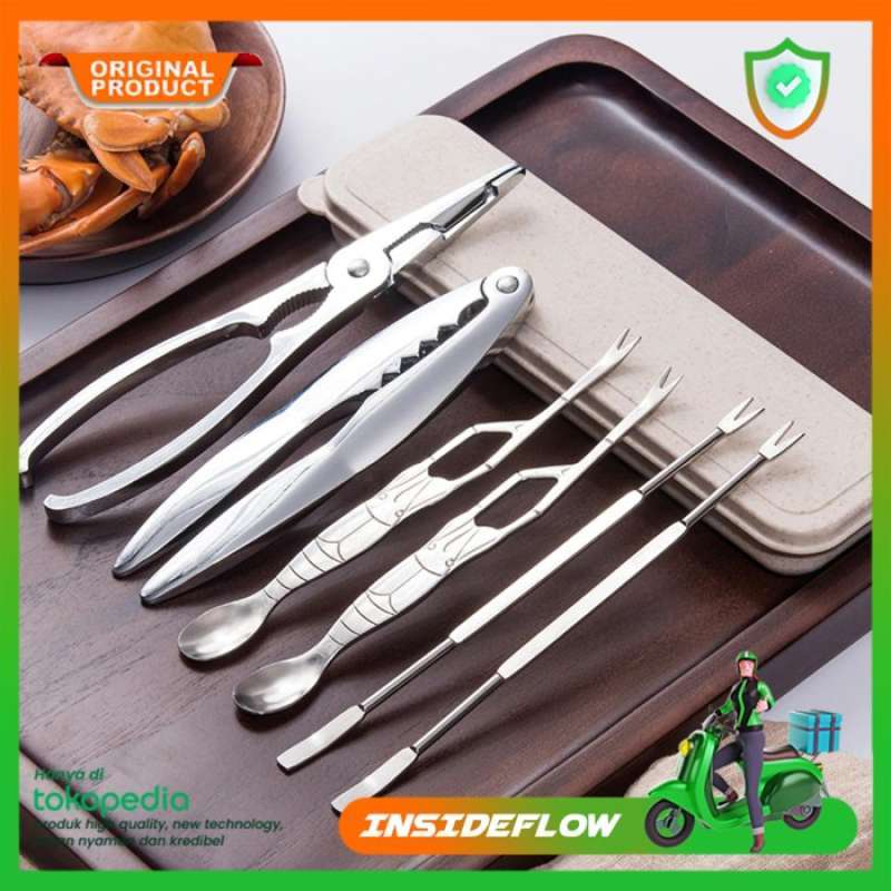 Jual Set Gunting Tang Penghancur Cangkang Kepiting Alat Makan Crab ...