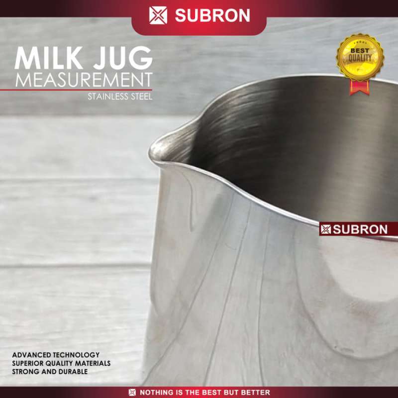 Jual Subron Milk Jug Pitcher Latte Art Polos 250ml 350ml Stainless ...