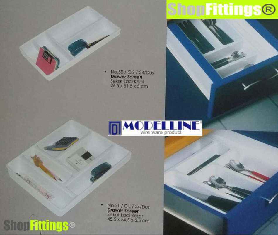 Jual Modelline Rak Sendok Plastik Laci Dapur Kitchen Drawer Cutlery ...