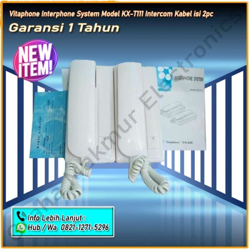 Promo Vitaphone Interphone System Model Kx-t111 Intercom Kabel Isi 2pc Diskon 33% Di Seller Ksm ...
