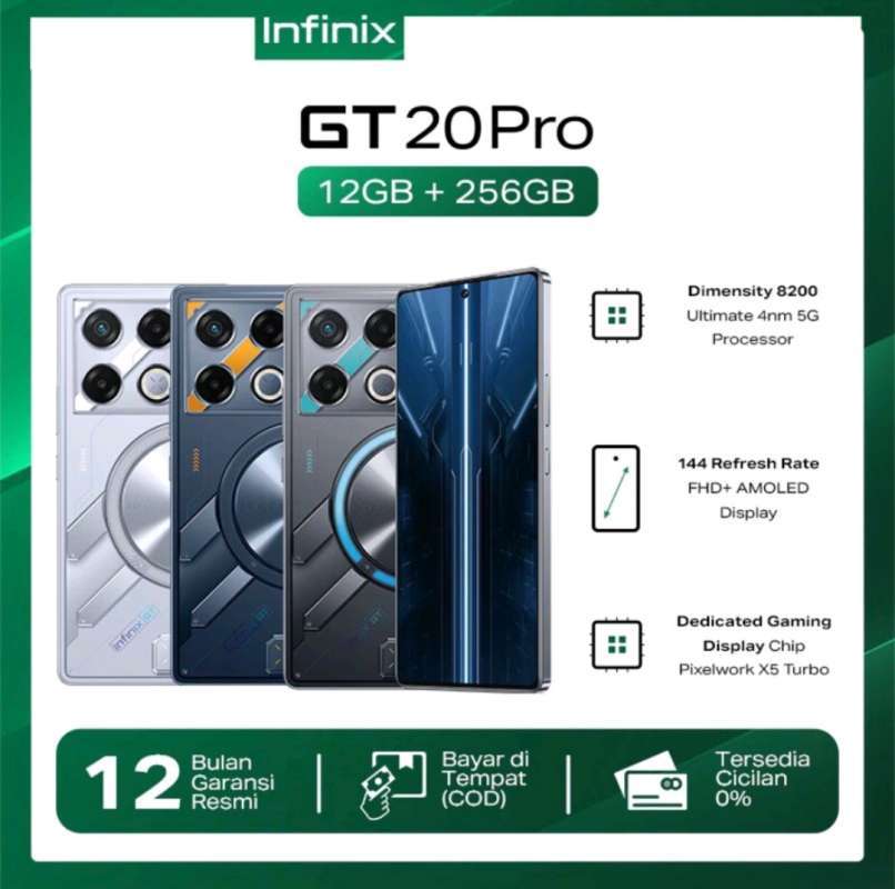 Promo Infinix Gt 20 Pro 5g [8/256gb - 12/256gb] Garansi Resmi 1 Tahun - Mecha Silver 8gb+256gb ...