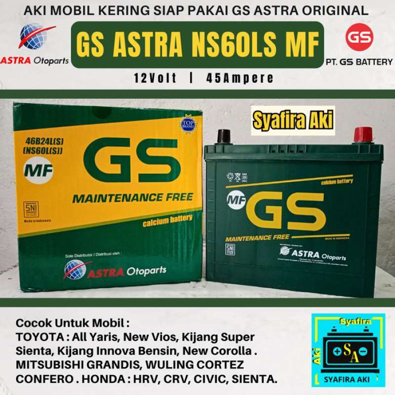 Promo Promo - Aki Mobil Honda Hrv Gs Astra Ns60ls Aki Kering 12v / 45 ...