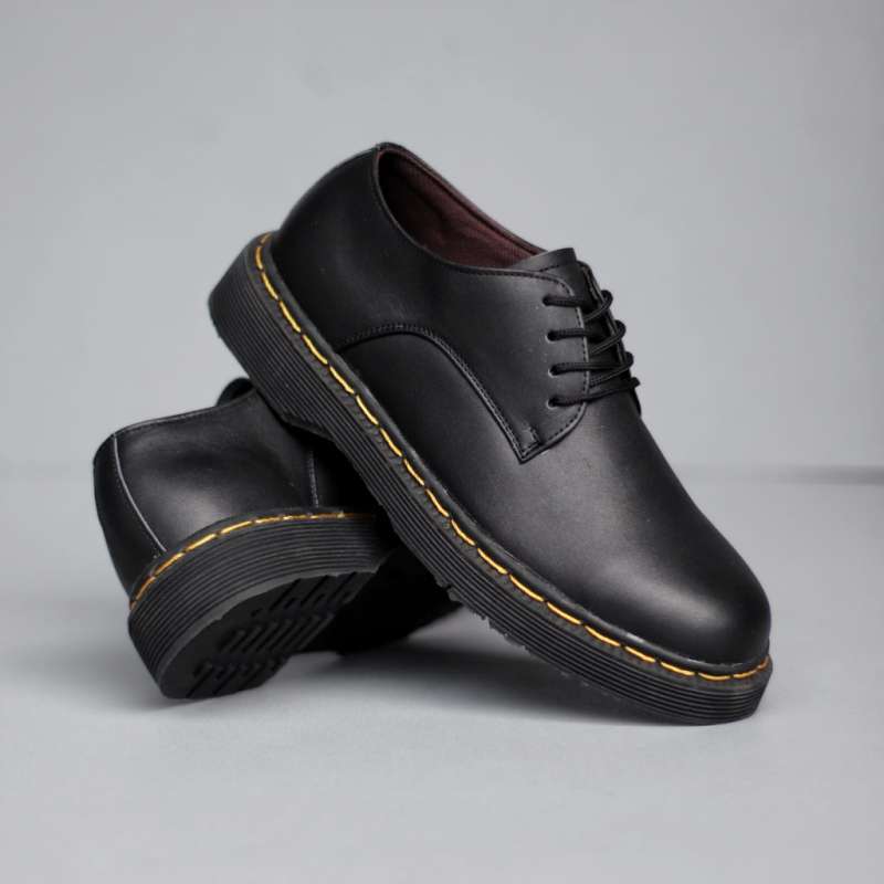 Promo Sepatu Docmart Formal Casual Kerja Keren Hitam Kulit Asli Pria ...