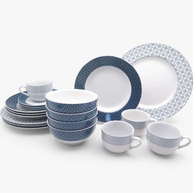 Promo Dinner Set Keramik Blue Star/ Piring Set Bagus Diskon 23% Di ...