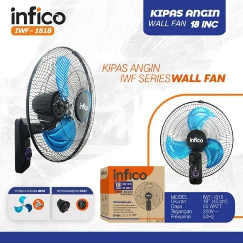 Promo Kipas Angin Dinding 18 Inch Besi Tornado Infico Diskon 23% Di ...