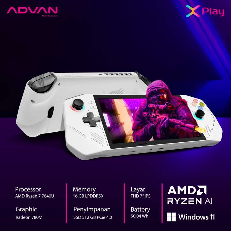Promo Advan X-play Handheld Gaming Pc Amd Ryzen 7 7840u Amd Ryzen Ai ...