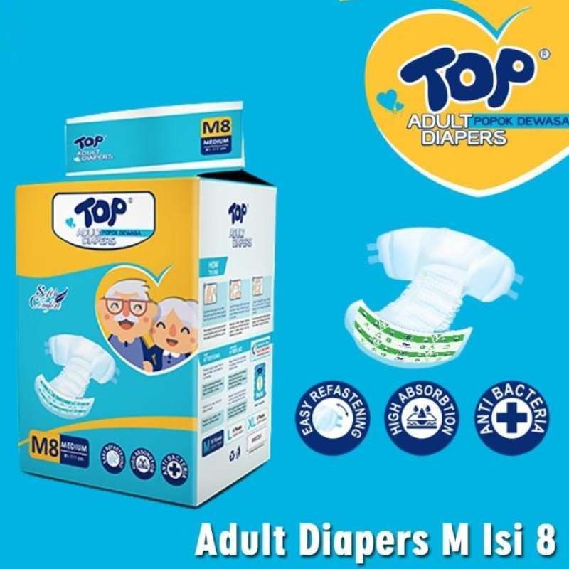Jual Top Adult Diapers Popok Dewasa Perekat / Pempes Orang Tua Perekat ...