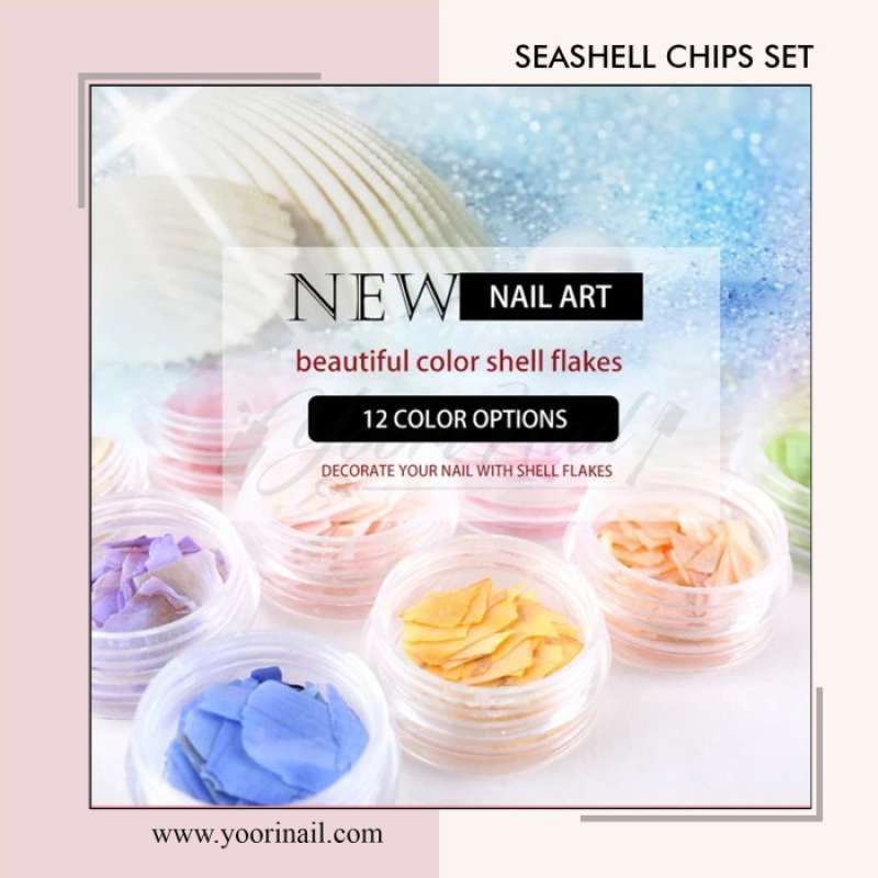 Jual Seashell Chip Set 12 Warna Sea Shell Kulit Kerang Nail Art Batu ...