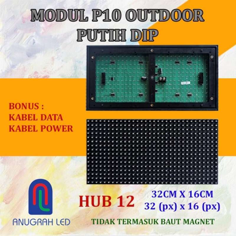 Promo Modul Led Panel Running Text Outdoor P10 Dip Putih - Hanya Panel ...