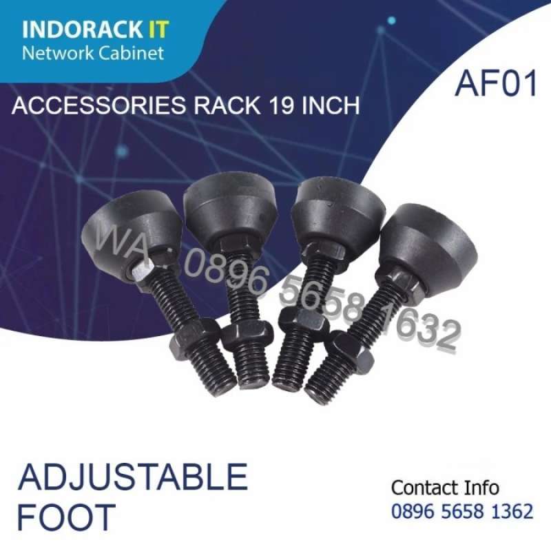 Jual Indorack 19 Adjustable Foot/ Kaki Rack Server : Af01- Hitam Di ...
