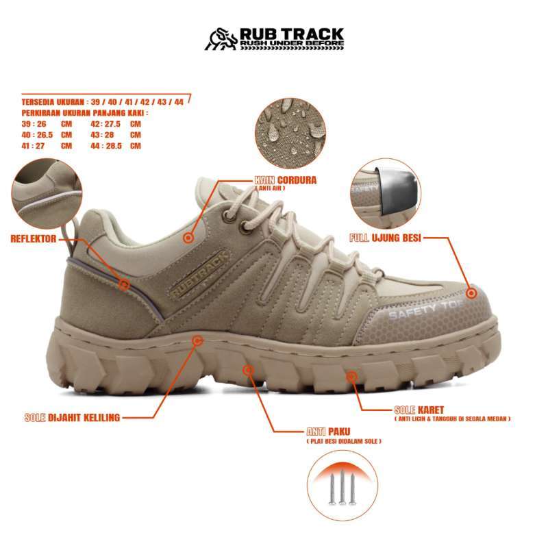 Promo Rubtrack - Lava Cream V2 Sepatu Safety Pria Ujung Besi Anti Paku ...