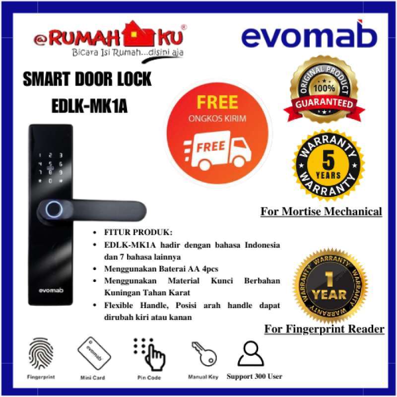 Promo Evomab Handle Pintu Digital Rumah Smart Home Door Lock Hendel ...