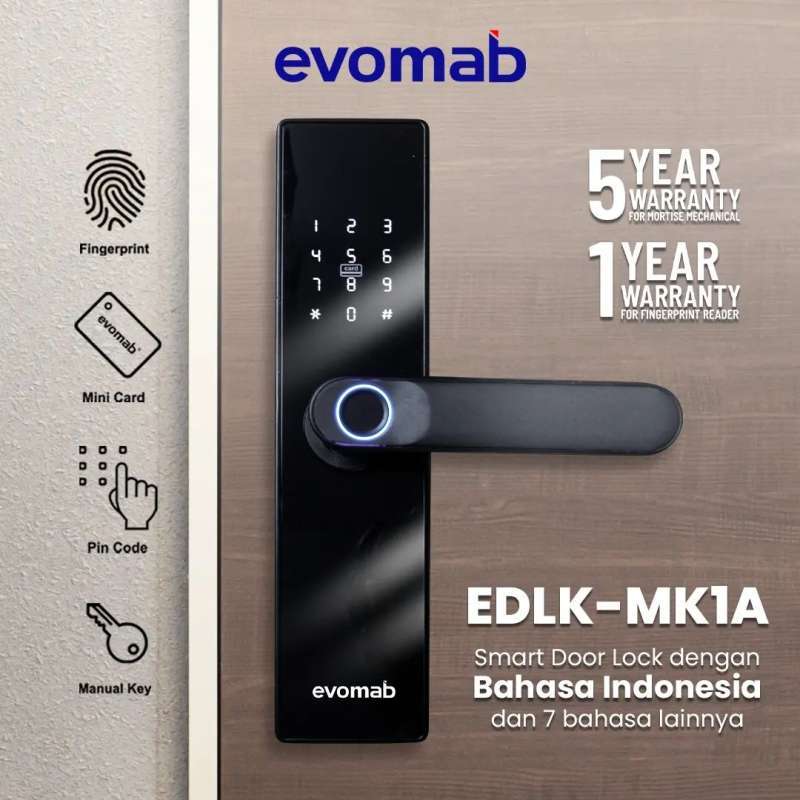 Promo Evomab Handle Pintu Digital Rumah Smart Home Door Lock Hendel ...