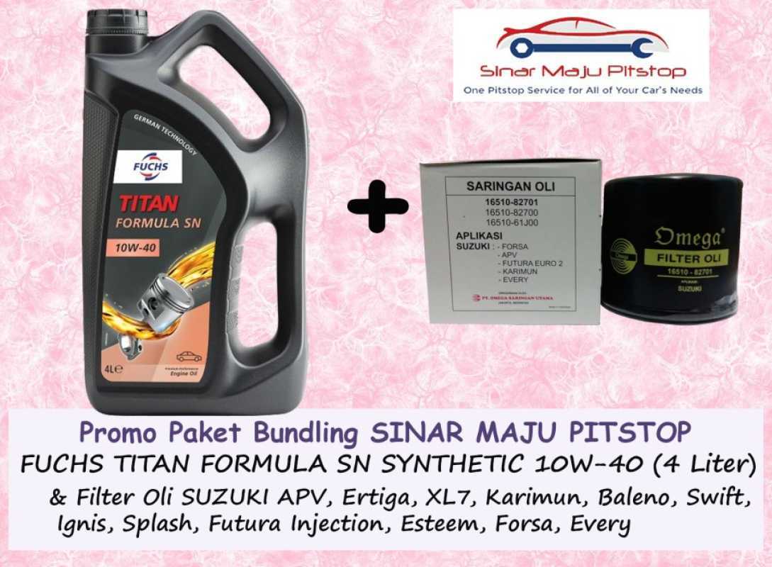 Jual Paket Oli Fuchs Titan Formula Sn Synthetic 10w-40 Galon 4 Liter ...