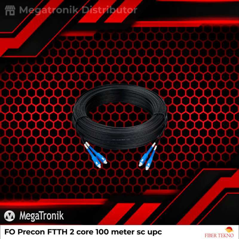 Jual Kabel Fiber Optik / Fo Precon Fibertekno Ftth 2 Core 100 Meter Sc ...