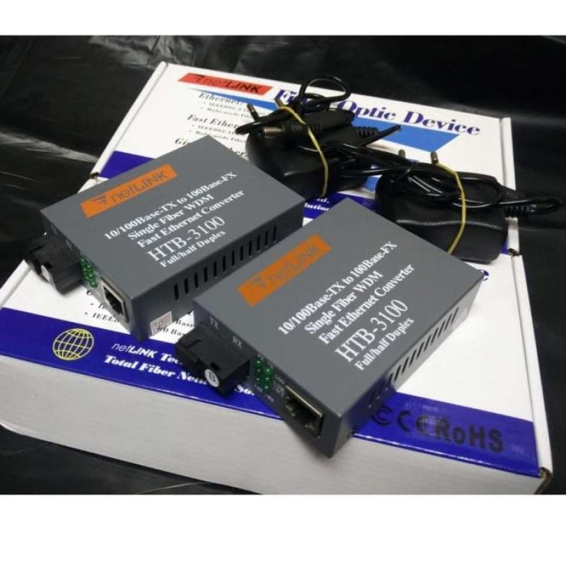 Jual Htb Converter Lan To Fiber Optic 10/100mbps - Htb 3100 A/b Di ...