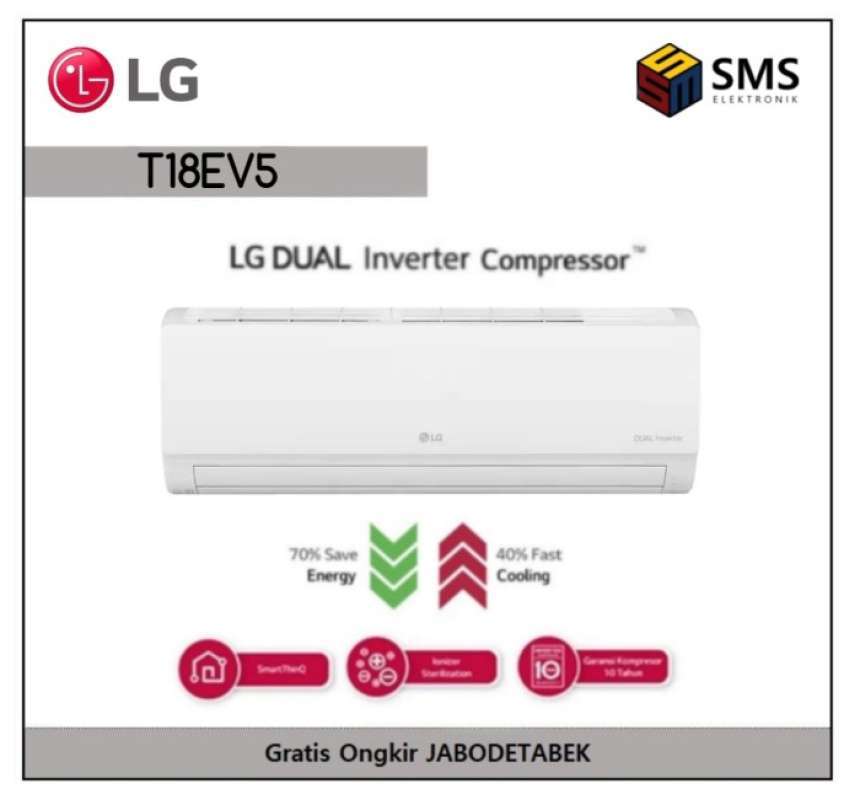 Promo Ac Split 2 Pk Pk Lg T18ev5 Dual Cool Inverter 2pk Ac Lg Dual ...