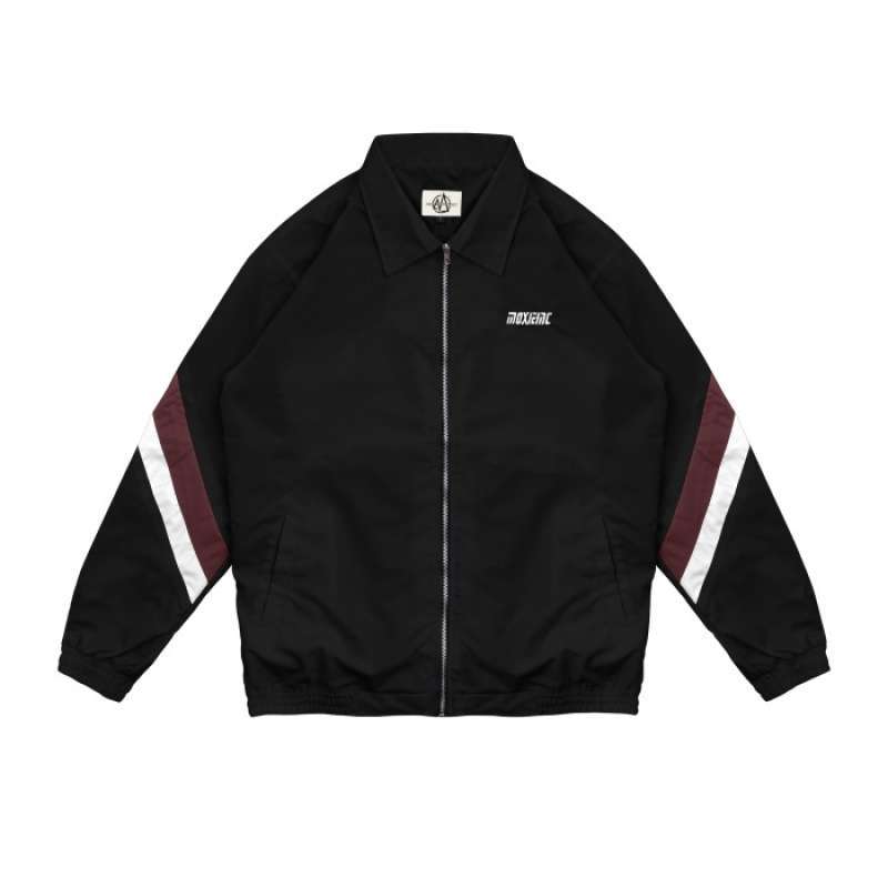 Promo Lined Jaket Track Suit Hitam Stripe Merah & Putih Jacket - M ...