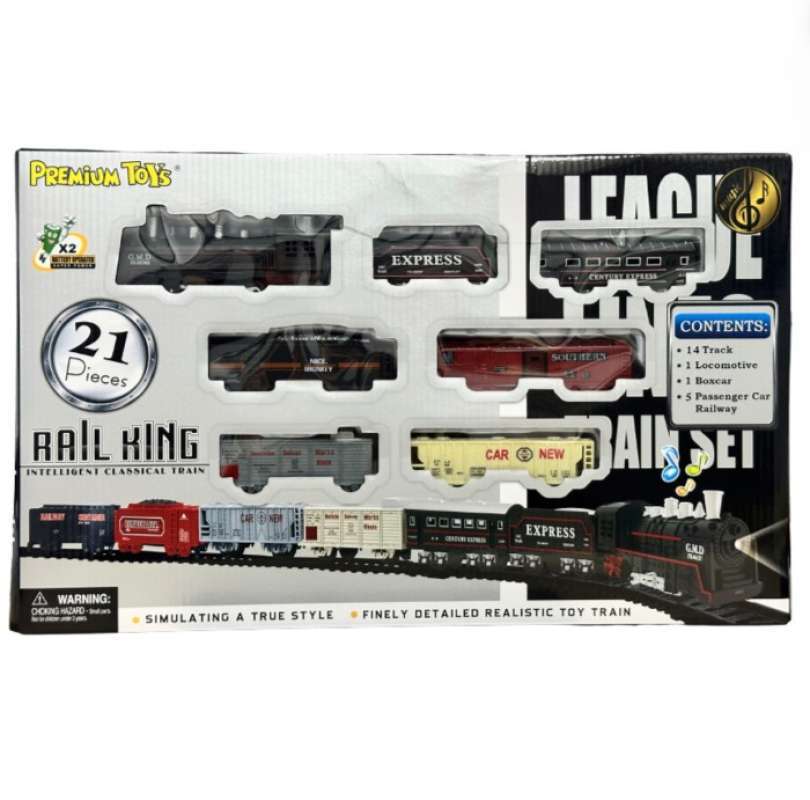 Jual Kereta Api Mainan Rail King Kereta Api Track Set 21 Pieces 7 ...