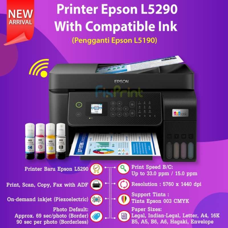 Promo 100% Produk Ori Printer Epson L5190 Print Scan Copy Wifi Fax All ...