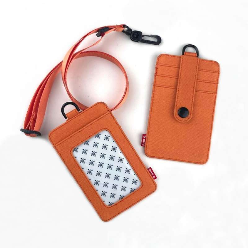 Jual Id Card Holder Dompet Gantung Name Tag Kartu Lanyard Kain Polos ...