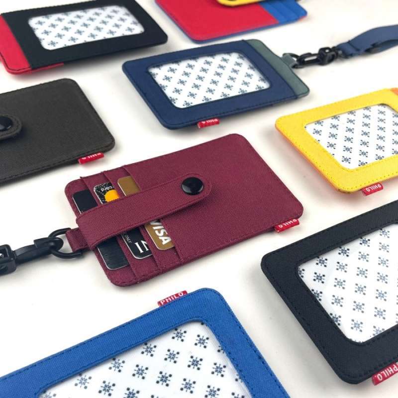 Jual Id Card Holder Dompet Gantung Name Tag Kartu Lanyard Kain Polos ...