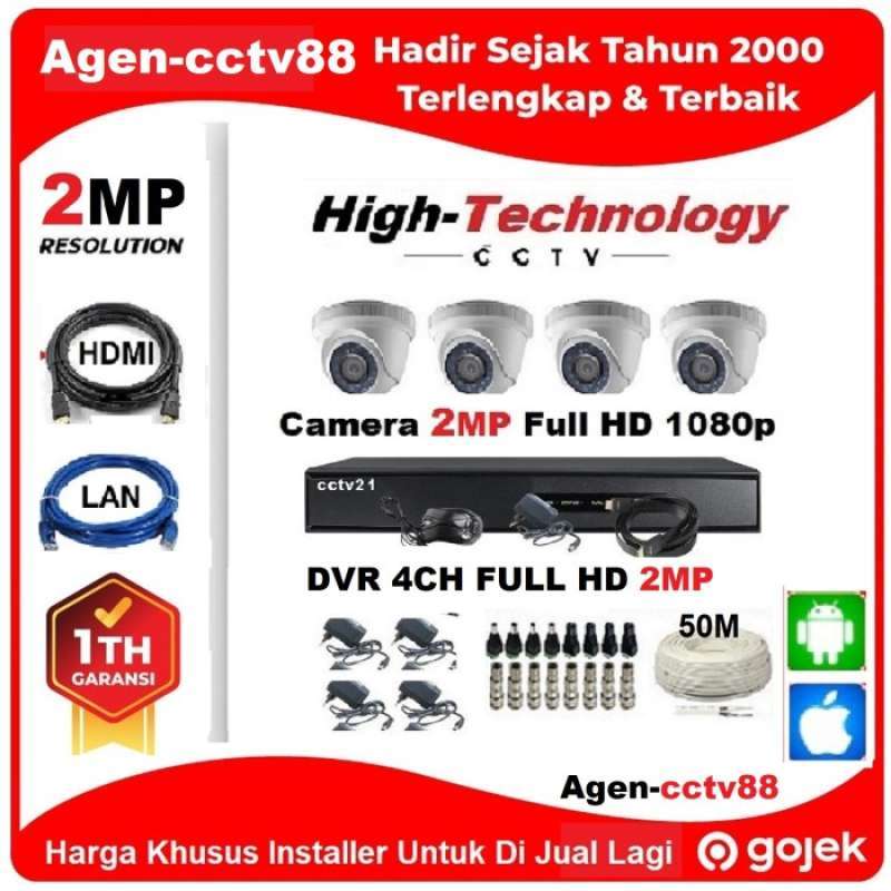 Jual Paket Cctv 4ch 4 Channel High Technology Full Hd 2mp Kamera - Hdd ...
