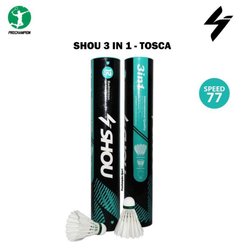 Jual Shuttlecock Cock Kok Badminton Shou 3 In 1 Tosca Speed 77 - 4 Pcs ...