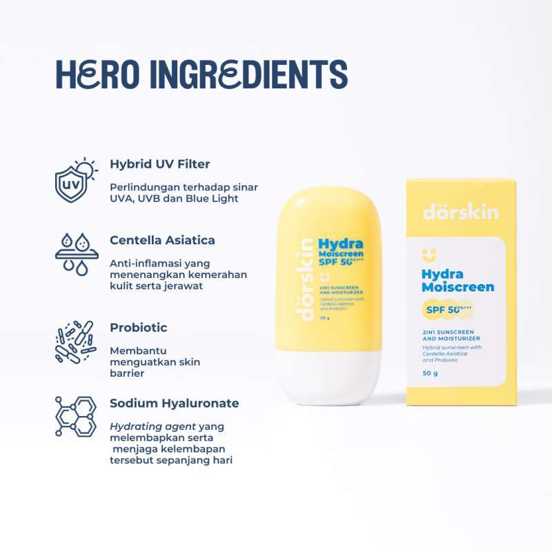 Promo [spf Pa Certified] Dorskin Hydra Moiscreen Spf 50 Pa+++ - Acne ...