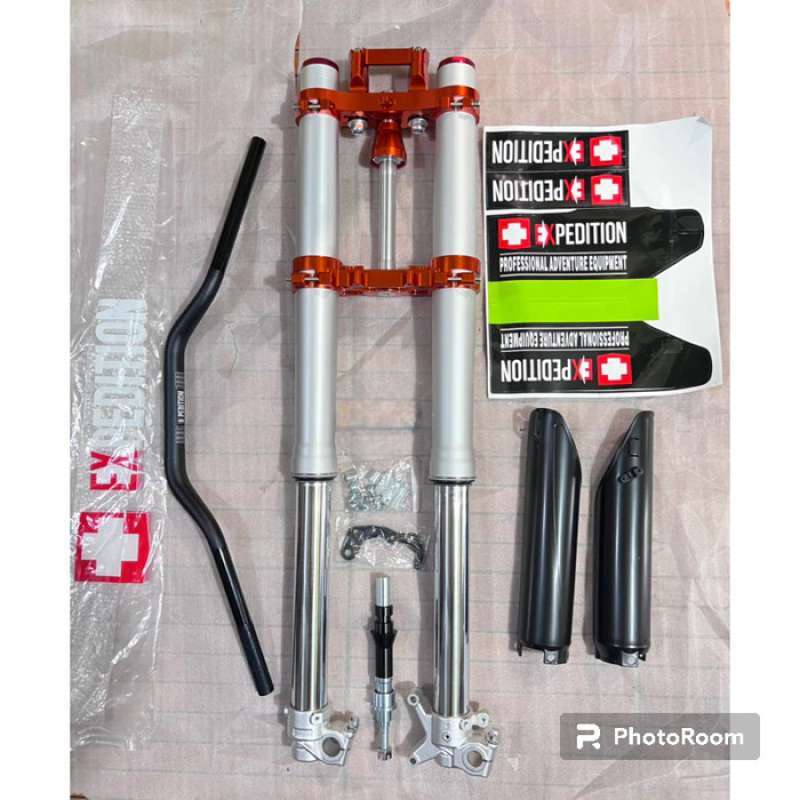 Promo Upsidedown Usd Upside Down Shock Depan Klx Cross Expedition Real Jump - Silver Red ...