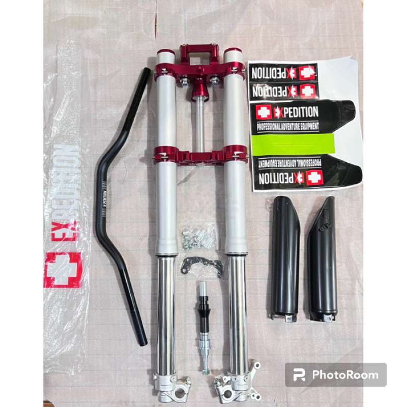 Promo Upsidedown Usd Upside Down Shock Depan Klx Cross Expedition Real Jump - Silver Red ...