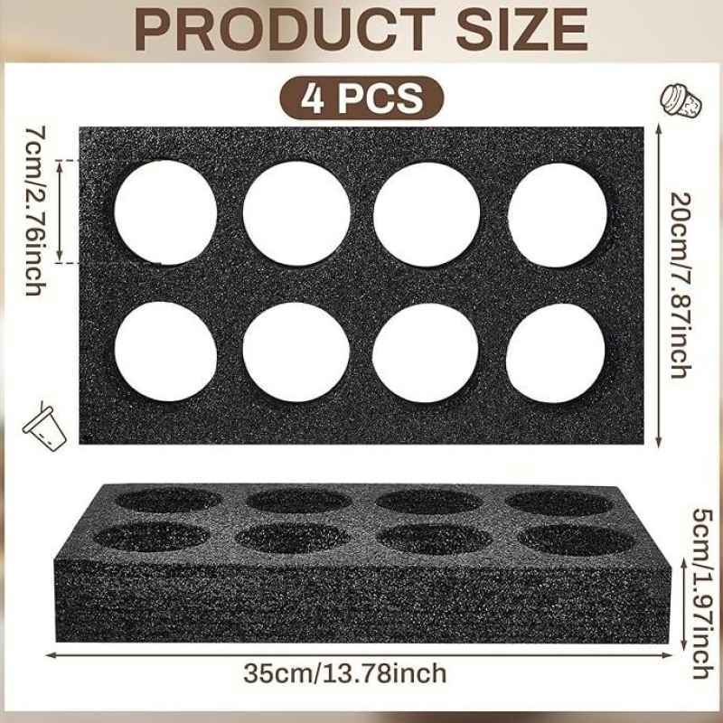 Jual Pangda 4 Pcs Multiple Holes Cup Holder Foam 8 Cup Drink Carrier ...