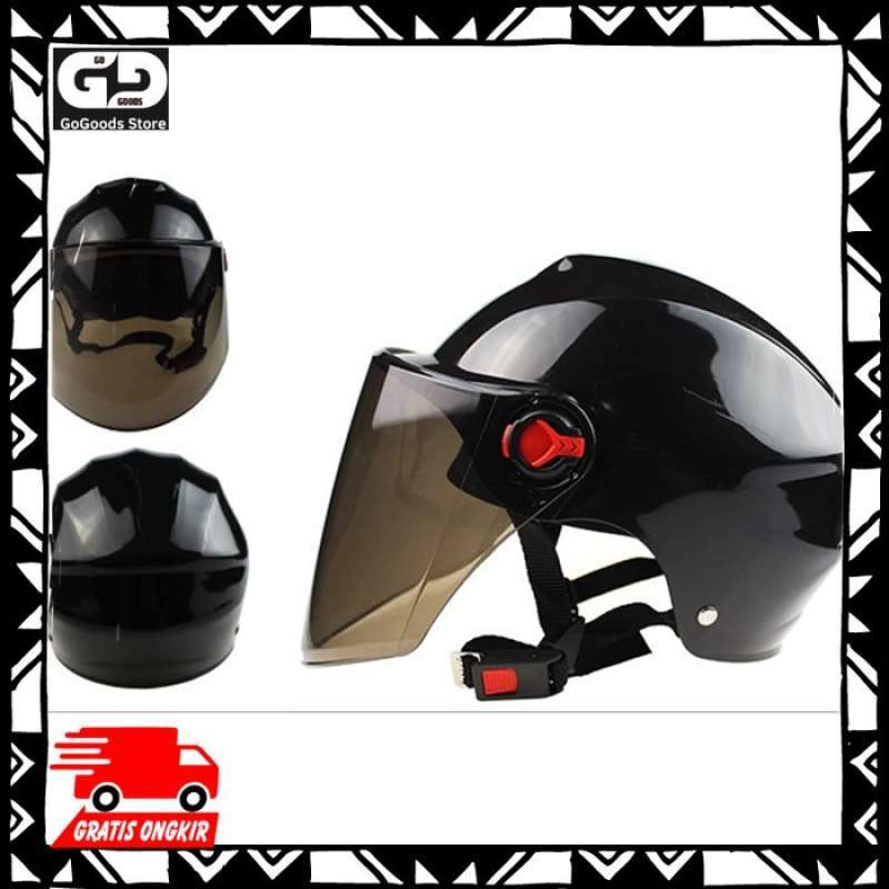 Jual Helm Sepeda Skuter Listrik Desain Half Face Helmet With Visor Di