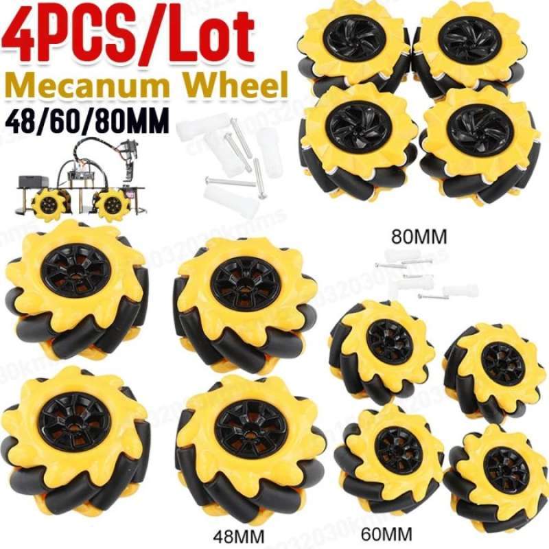 Jual Mecanum Wheel Left /right Wheels Mechanum Rolling Wheel 48/60/80mm ...