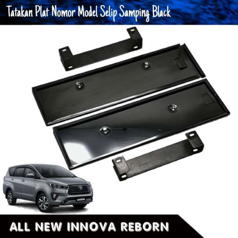 Jual Dudukan Plat Nomor Mobil Frame Selip Samping Hitam Innova Reborn ...