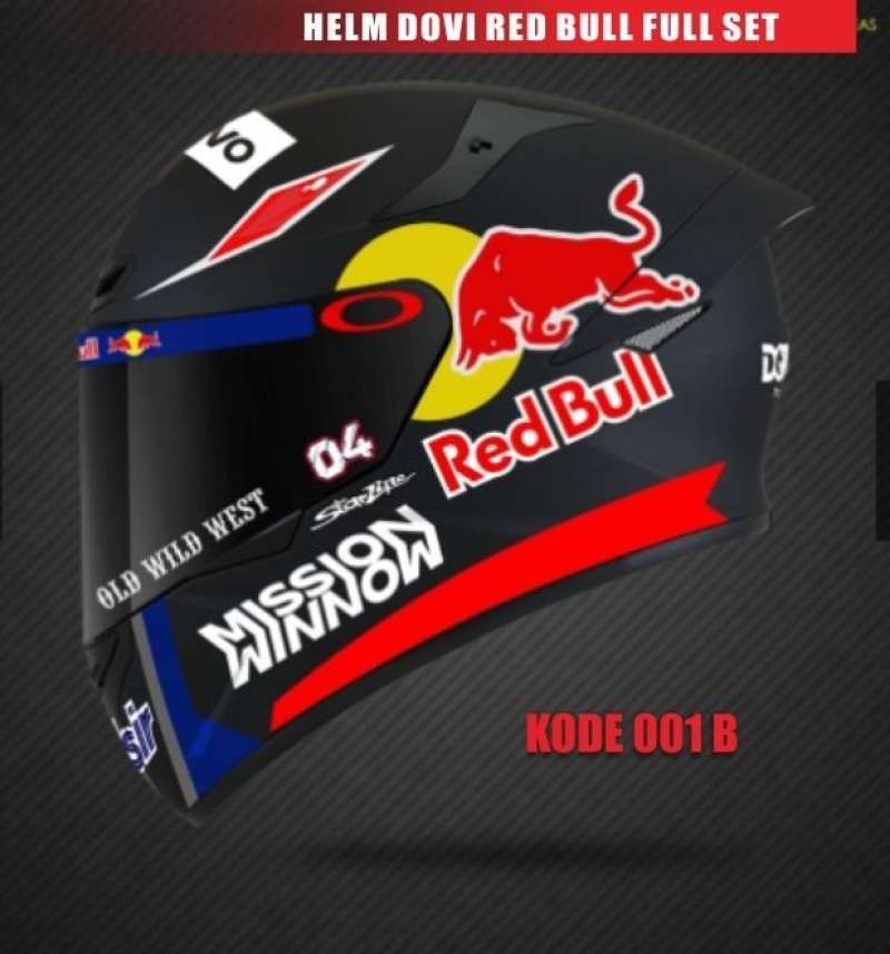 Jual Stiker Helm Variasi Universal Full Set Dovi Monster Redbull - Dovi ...