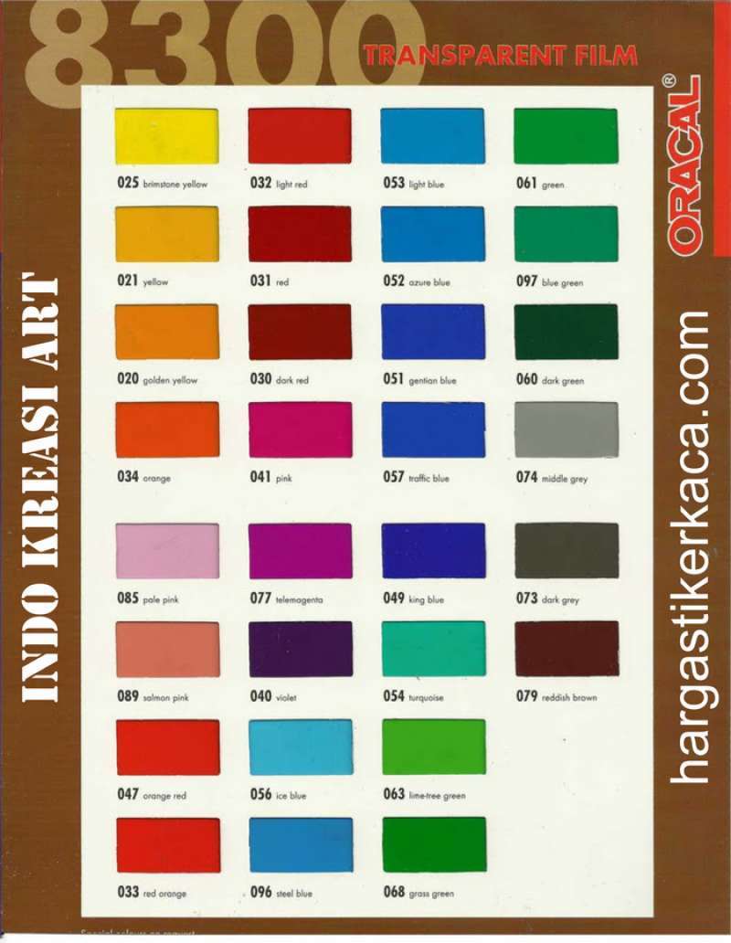 Jual Stiker Oracal Transparant ( 8300 ) Made In Germany Di Seller ...