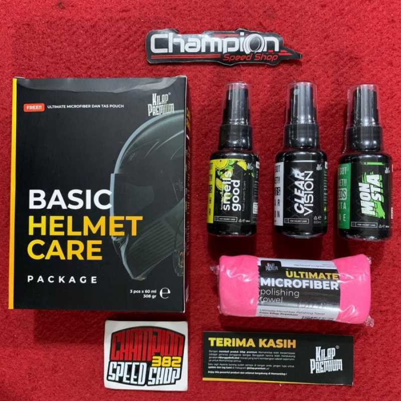 Jual Paket Perawatan Helm Glossy Helmet Care Fresh Lemon Kilap Premium ...
