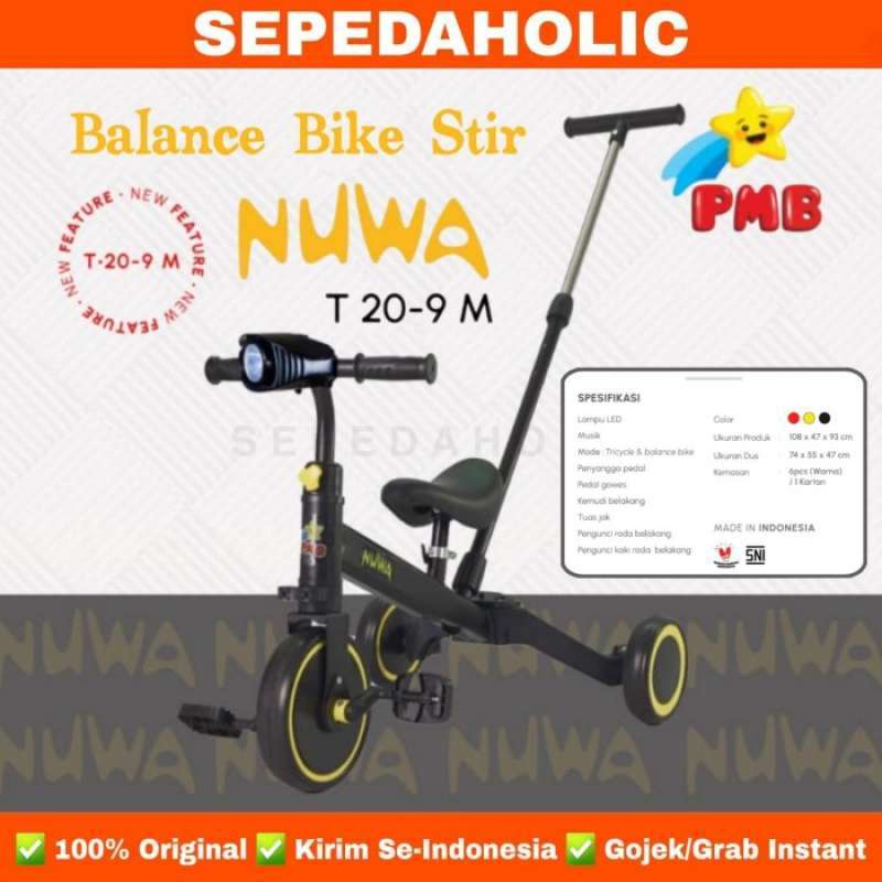 Promo Sepeda Roda Tiga 3 Push Balance Bike Pmb Nuwa T20-9m Tricycle ...