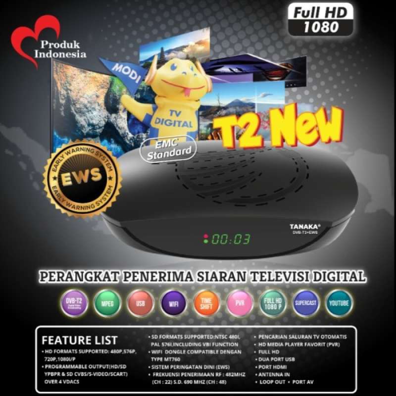 Jual Stb Dvb Set Top Box Tv Digital Tanaka T2 New- Paket 1 2 3 4 ...