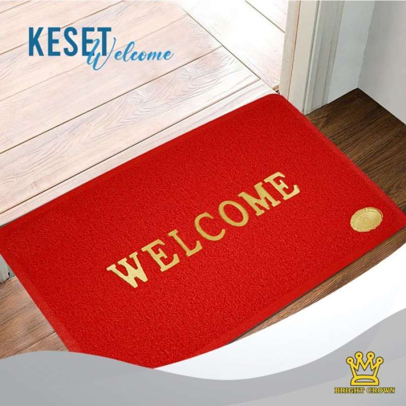 Promo Keset Welcome Rosanna Design Full Karet - Merah Diskon 2% Di ...