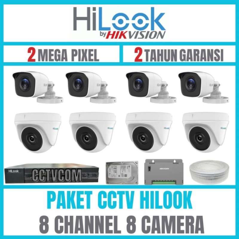 Jual Paket Cctv Hilook 2 Mega Pixel 8 Channel 8 Camera Turbo Hd - Hdd 5tb Di Seller Rame ...