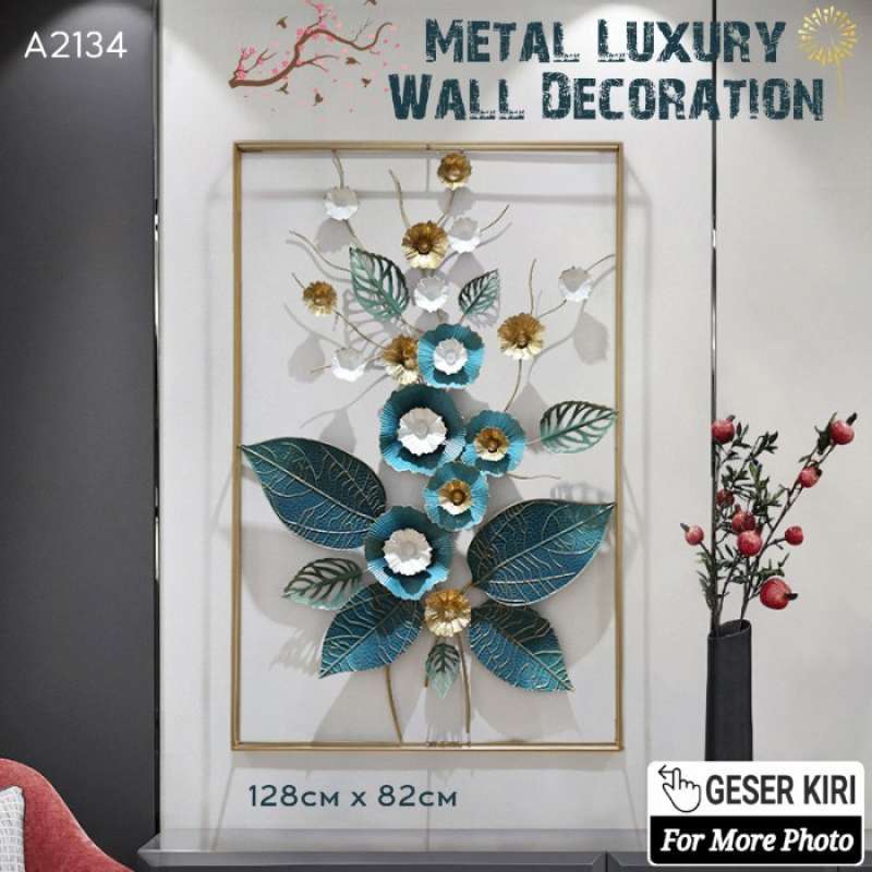Promo Modern Luxury 3d Flower Metal Wall Decoration Hiasan Dinding ...